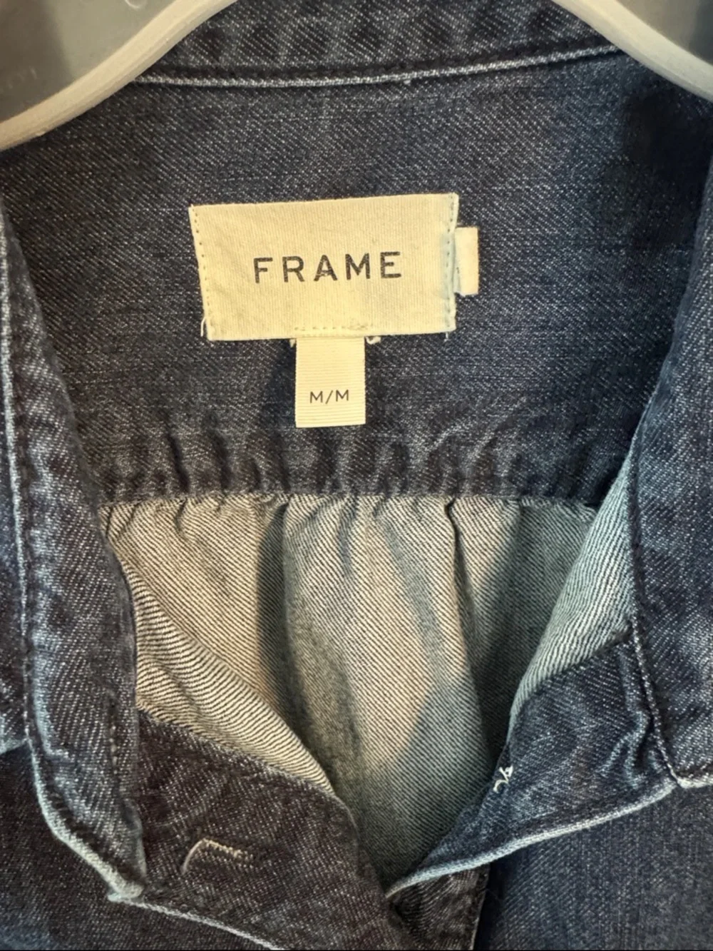 Frame Denim | Dresses | Frame Denim Dark Blue Denim Mini Dress With ...